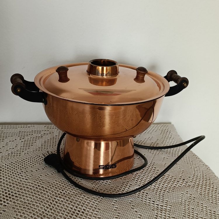SIGG Kupfer Caquelon Fondue-Set, Mongolischer Topf Vintage (Gebraucht ...