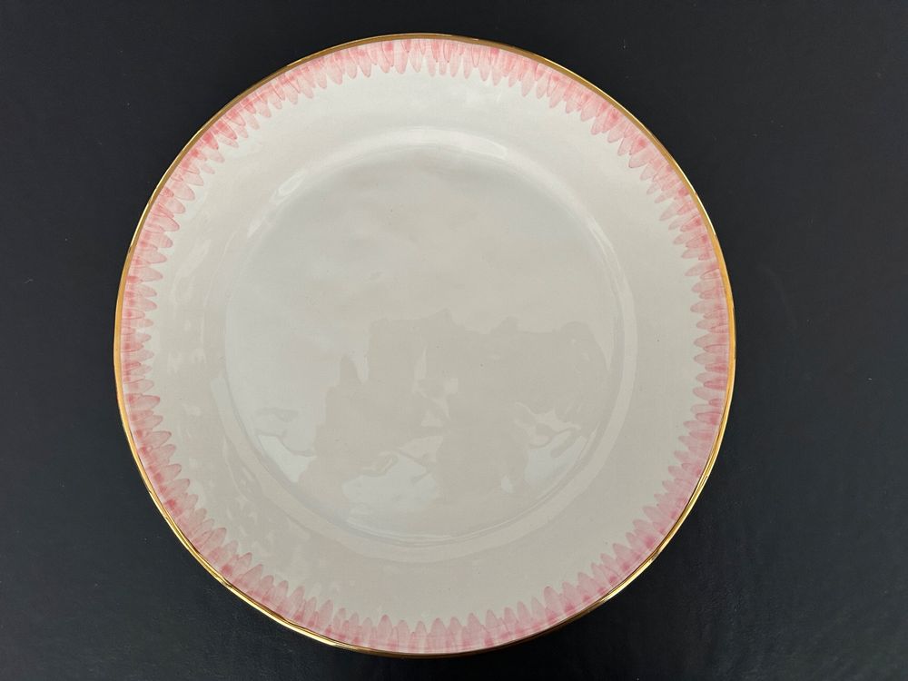 💫 Ines Boesch (enSoie) sehr grosser Platzteller, Goldrand (Neu (gemäss ...