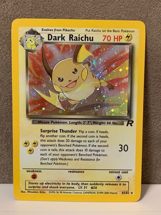 Dark Raichu Holo ENG Team Rocket Pokemon 83/82 (Gebraucht) in ...