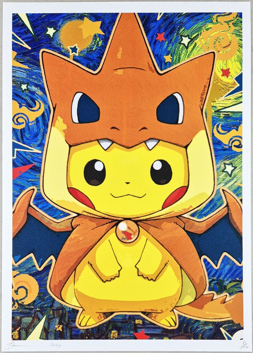 Death NYC Ltd Ed Pop Art Druck " Van Gogh Poncho Pikachu (Neu (gemäss ...