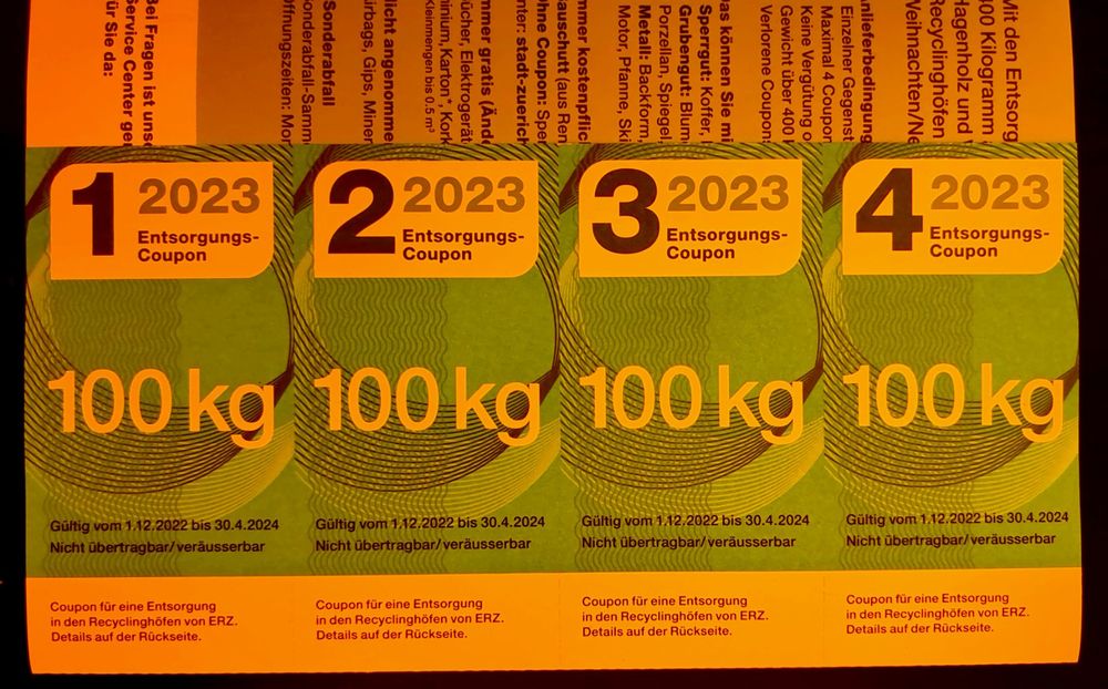 Entsorgungs Coupon Zürich | Kaufen auf Ricardo