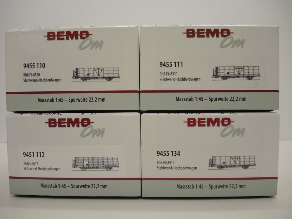 10) Bemo Spur 0m 4 x E/FB - Wagen (Neu und originalverpackt) in ...