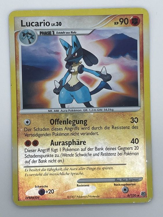 Lucario 6/130 Rare Reverse Holo Pokémon Diamond & Pearl (Neu (gemäss ...