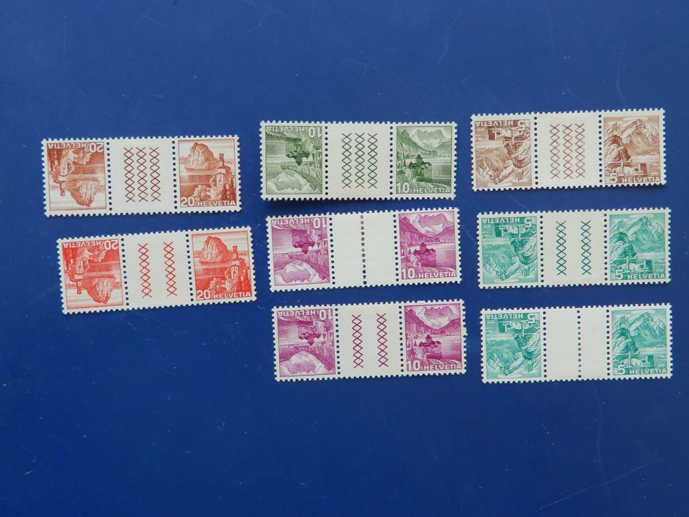 1948, 8x Landschaftsbilder mit Zwischensteg * Gummi mit Falz (Gebraucht) in Emmenbrücke für CHF ...