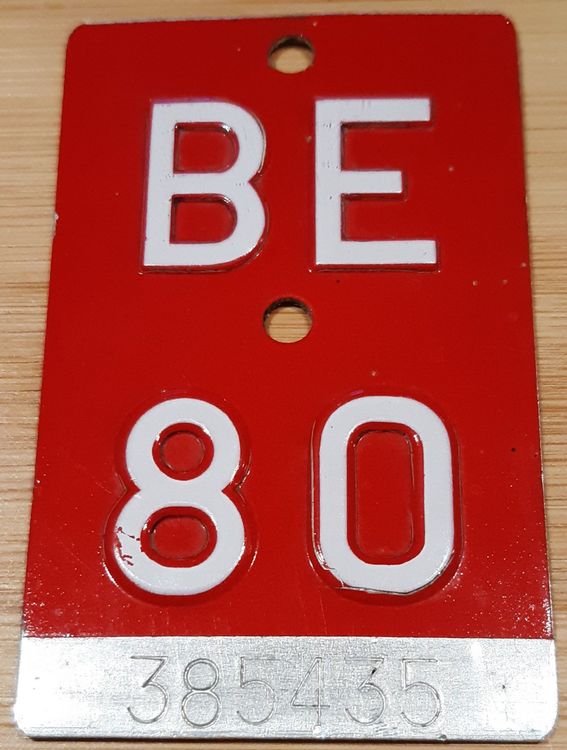 Alte Velonummer BE80 | Kaufen auf Ricardo