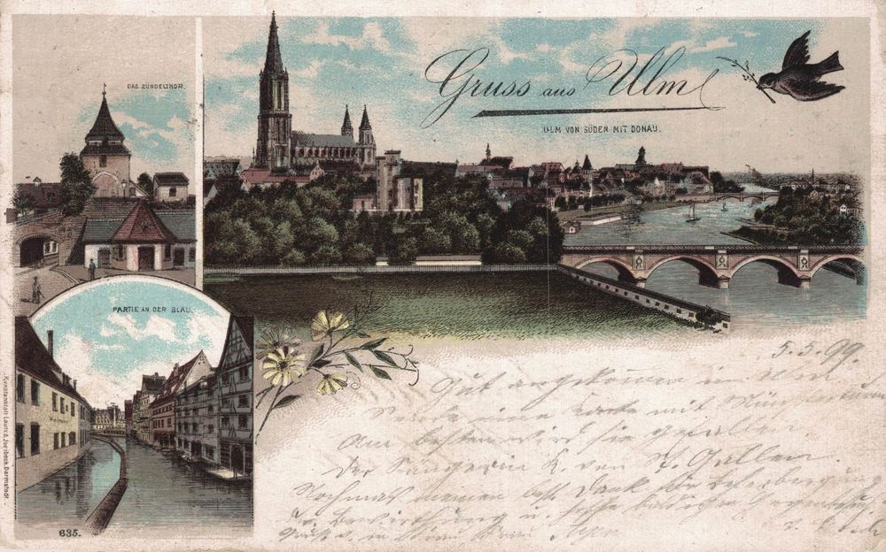 Gruss aus Ulm, Partie an der Blau, 1899 (Gebraucht) in Bronschhofen für CHF 10 – mit Lieferung ...