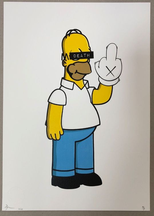 Death NYC: Homer Simpson & KAWS Finger | Kaufen auf Ricardo