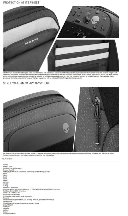 Alienware Horizon Utility Backpack Gaming Rucksack (Neu und ...