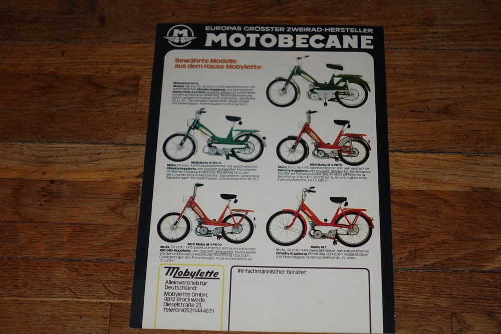 MOBYLETTE BROCHURE OLDTIMER VINTAGE | Kaufen auf Ricardo
