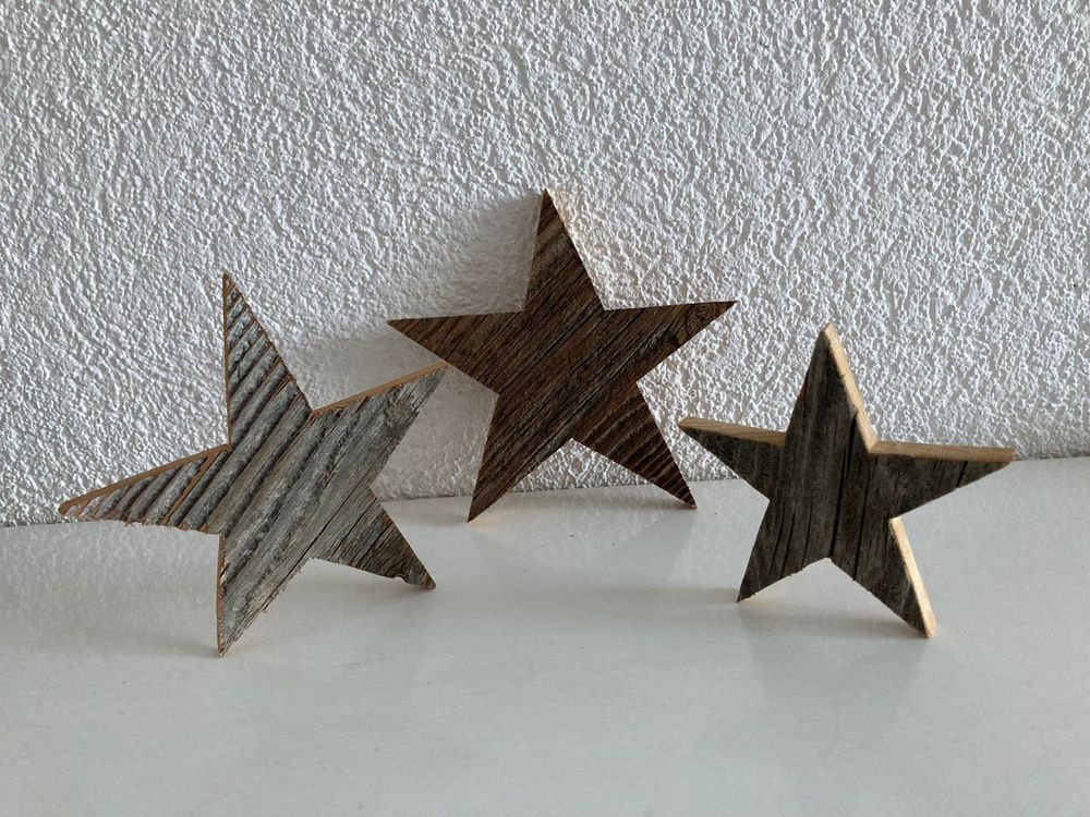 Sterne aus Altholz, 3er Set, Dekoration, Handarbeit | Kaufen auf Ricardo