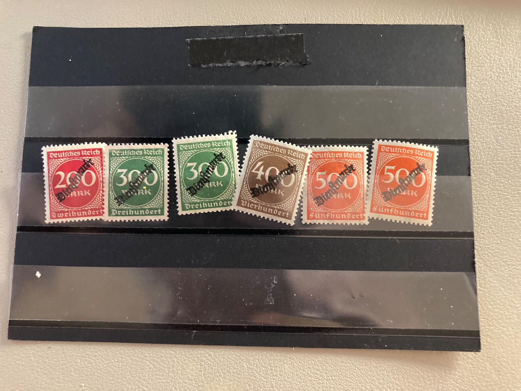 Deutsches Reich Briefmarken, 200 bis 500 Mark, 6 Stueck (Gebraucht) in ...