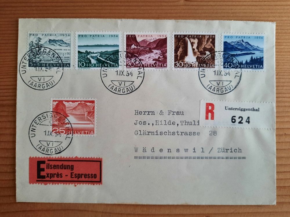 PP Satz Express Brief aus 1954 Zustand gemäss Bilder (Gebraucht) in Oberuzwil für CHF 4 – mit ...