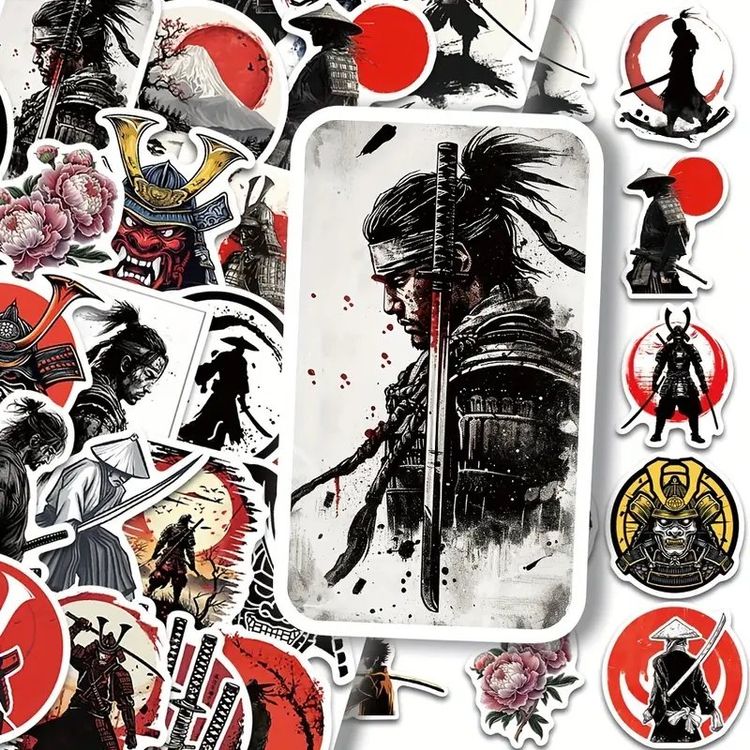 50 Stk. Sticker Aufkleber - Bushido Samurai Krieger (Neu und ...