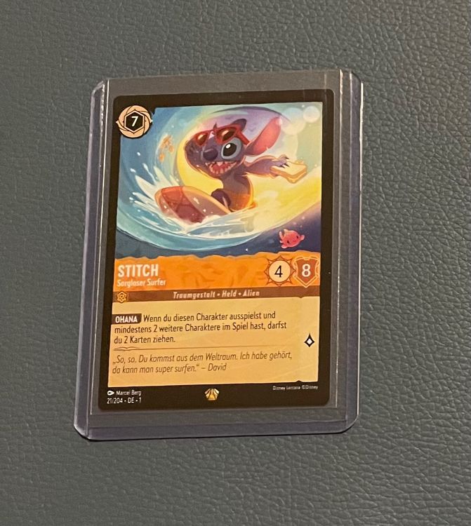 Disney Lorcana Stich Sorgloser Surfer 21/204 Legendär DE | Kaufen auf ...