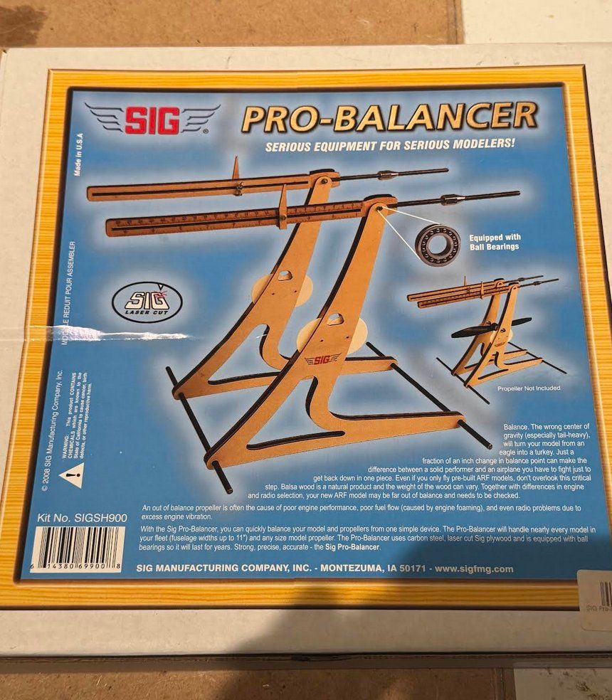 Balance de gravité pour avion et hélice – SIG Pro-Balancer (Défectueux ...