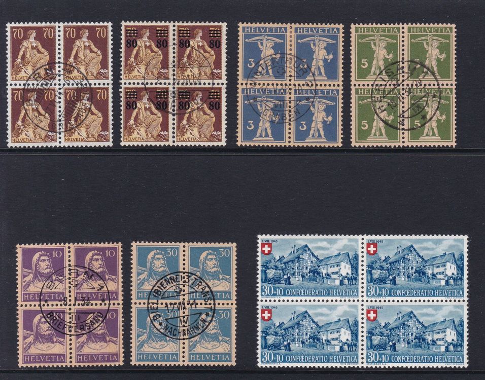 14 Stk. CH Viererblocks Altschweiz, PP, PJ (Gebraucht) in Münchwilen AG für CHF 29 – mit ...