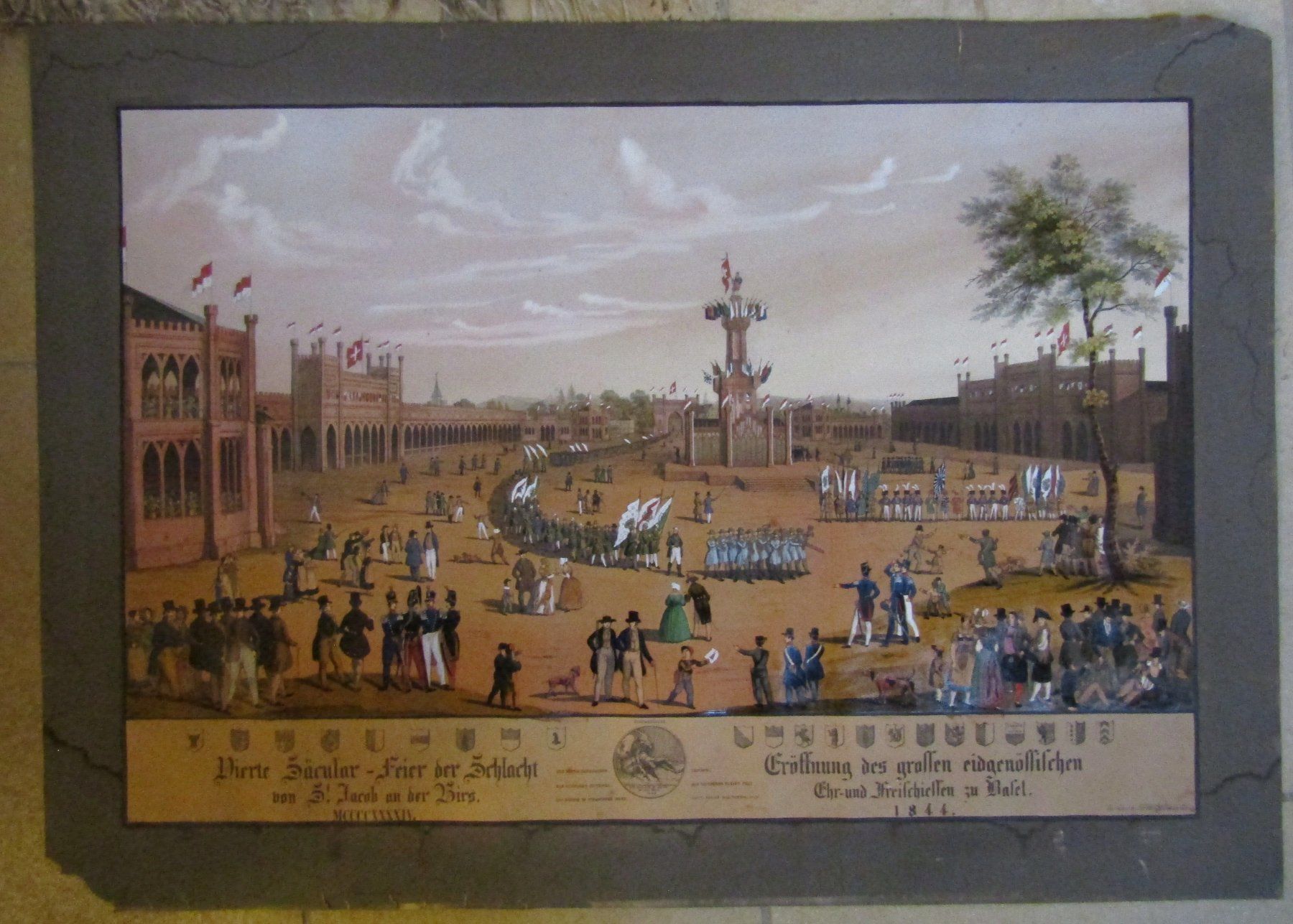 Basel Eidgenössisches Schützenfest 1844 Gouache (Gebraucht) in Rafz für ...