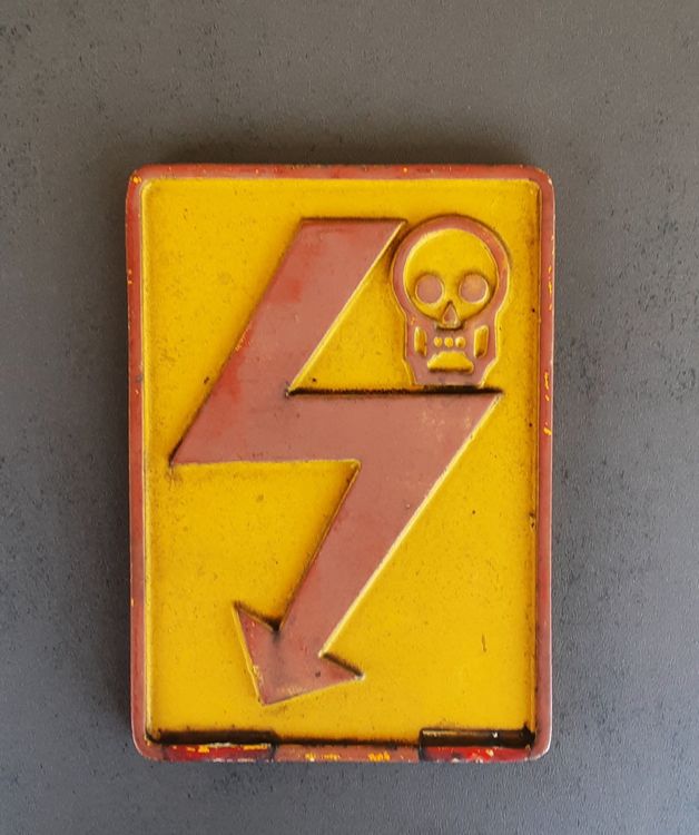 Schild Tafel Starkstrom Totenkopf Blitz Doppelseitig | Kaufen auf Ricardo