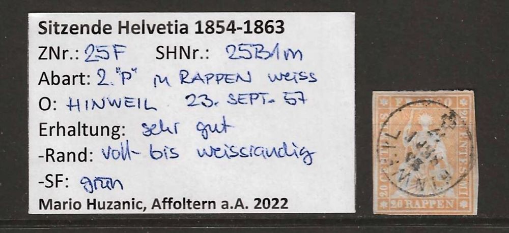 Strubel Nr. 25F - vollrandig, Befund (Gebraucht) in Gümligen für CHF 120 – mit Lieferung auf ...