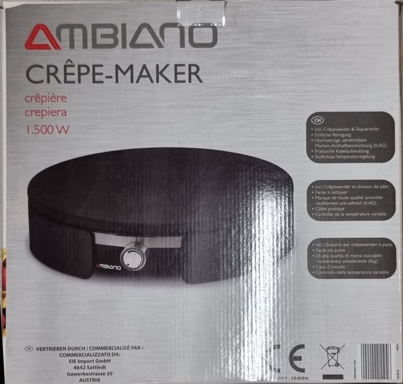 Ambiano Crepe Maker neu (Neu und originalverpackt) in für CHF 15 – mit ...