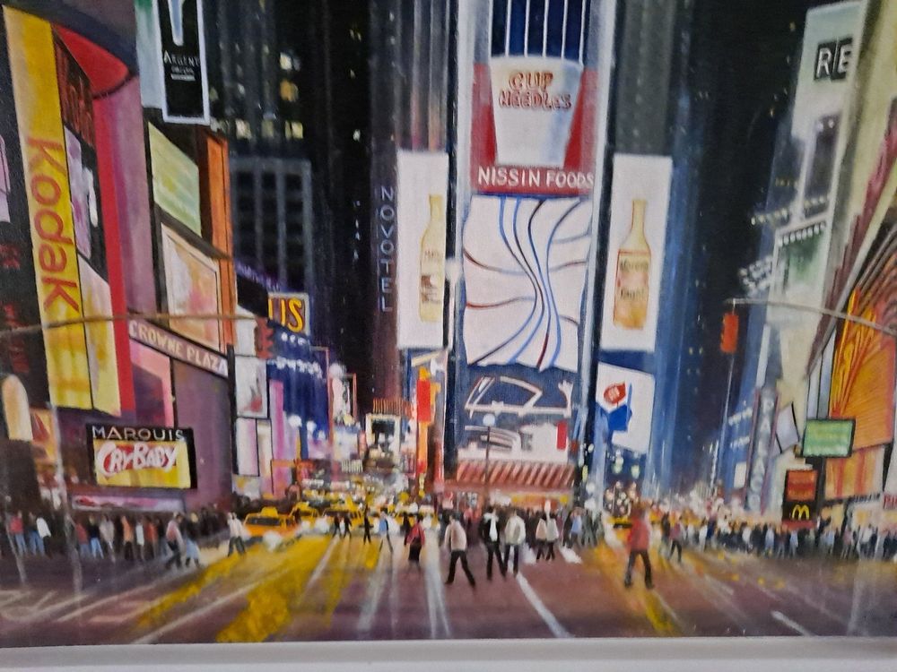 Times Square, N.Y. City, Original Acrylbild von Pierre Henry (Gebraucht ...