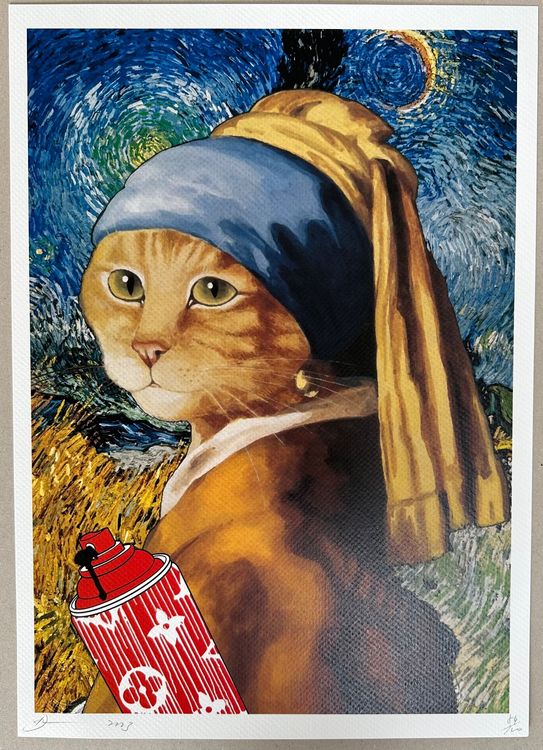 Death NYC: Jan Vermeer Cat, signiert 84/100 (Neu (gemäss Beschreibung ...