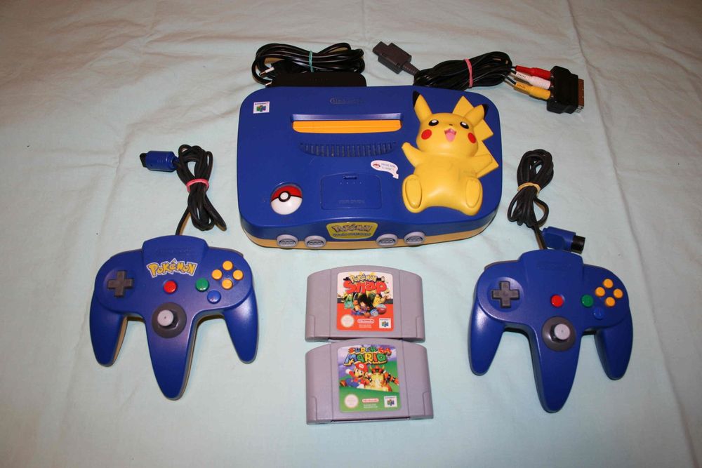 Pokémon Pikachu! Nintendo 64 Console PAL - Zubehör, 4 Spiele (Gebraucht ...