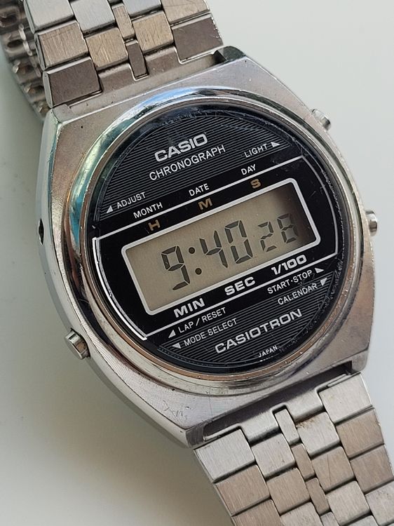 Casio Casiotron LCD Digital Chronograph Vintage Retro Stahl (Gebraucht ...