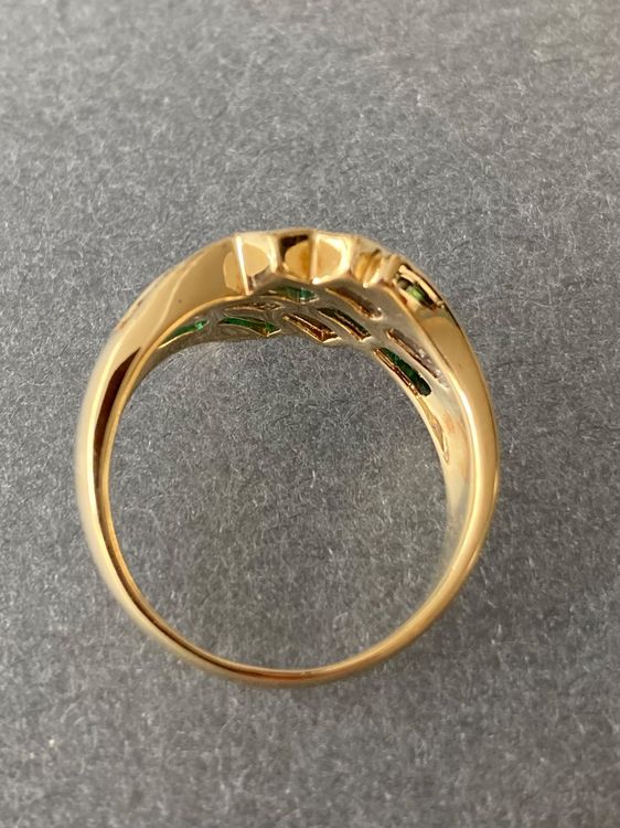 Goldring 750 mit Diamanten und Smaragden (Gebraucht) in Sempach für CHF ...