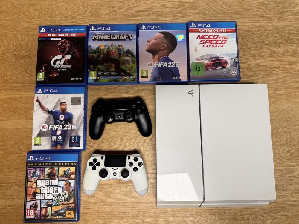 Playstation 4 Weiss inkl OVP, Controller, Games und Kabel (Gebraucht ...