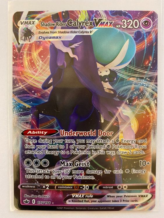 Pokemon Shadow Rider Calyrex VMax 075/198 Chilling Reign EN (Neu ...