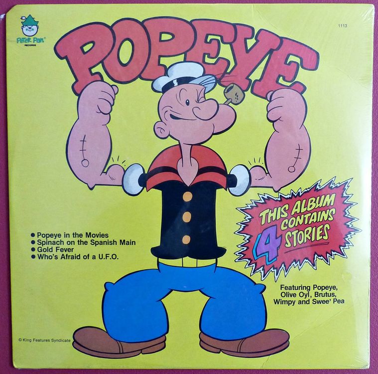 POPEYE SAILOR MAN RARE LP RECORD NEW SEALED PETER PAN 1980 (Neu und originalverpackt) in Lugano ...