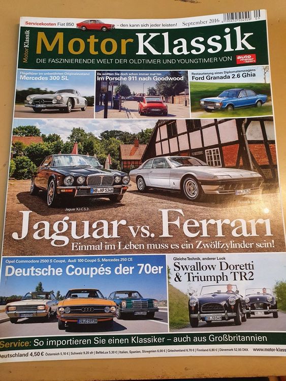 Motor Klassik 9/16 Ferrari 400 Jaguar XJ 250 CE Commodore xx (Gebraucht ...