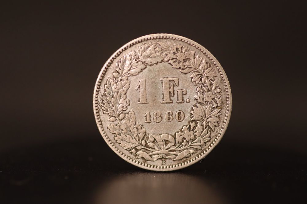 1 Franken 1860 B Sitzende Helvetia | 1 Fr. Silber | Ab. 1.- (Gebraucht) in Kaltbrunn für CHF 141 ...