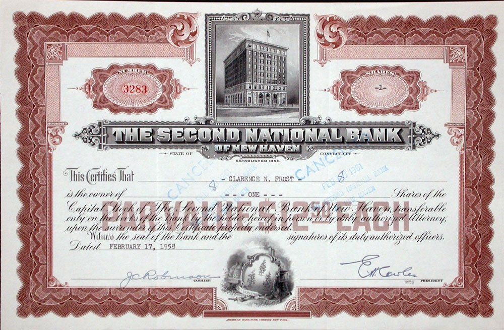 Second National Bank of New Haven - 1958 (Gebraucht) in Solothurn für ...