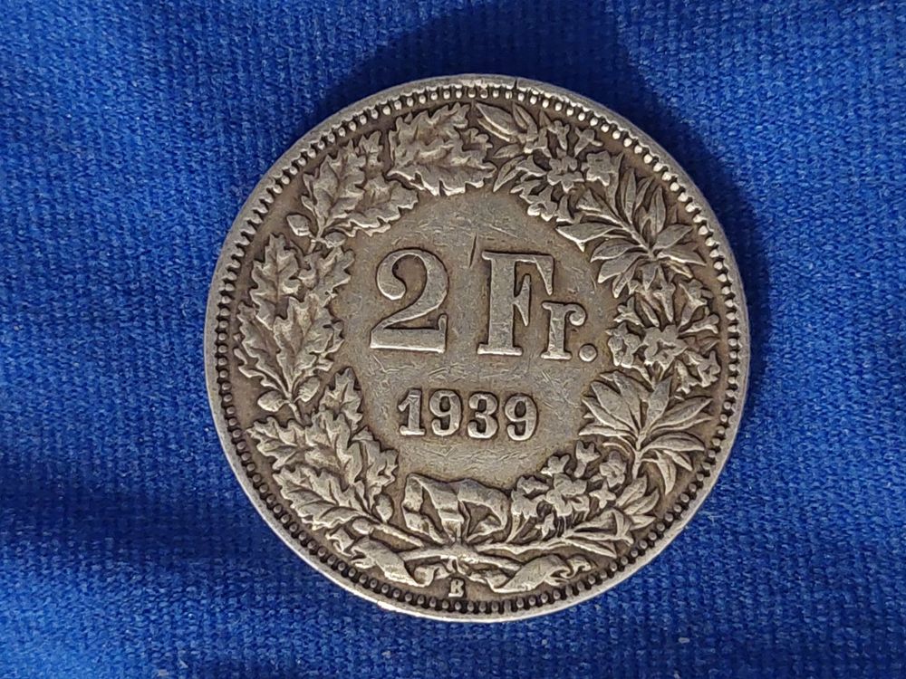 2 Franken 1939 Silber (Gebraucht) in Elsau für CHF 5 – mit Lieferung auf Ricardo kaufen