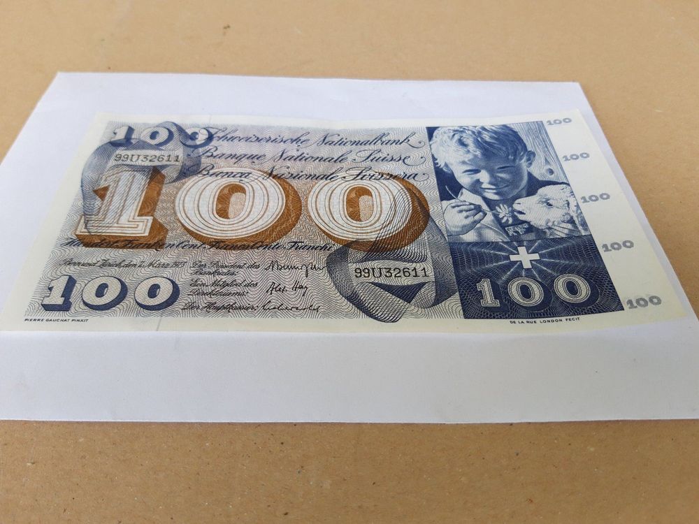 Alte 1971 - 100 Franken Note | Kaufen auf Ricardo