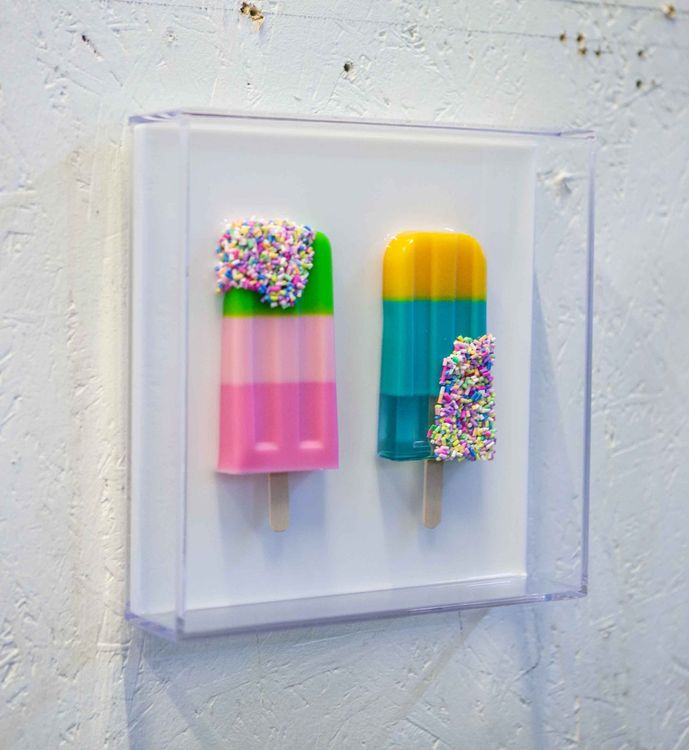 Gemälde, Pop Art, Eis am Stiel , Resinart, Unikat (Neu und ...