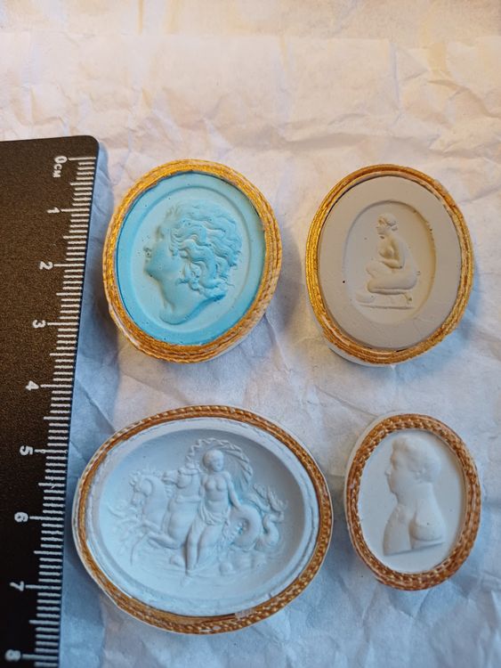 4 Gipscameos Gips Cameo Intaglios Medaillon Antike Cameos (Neu und ...