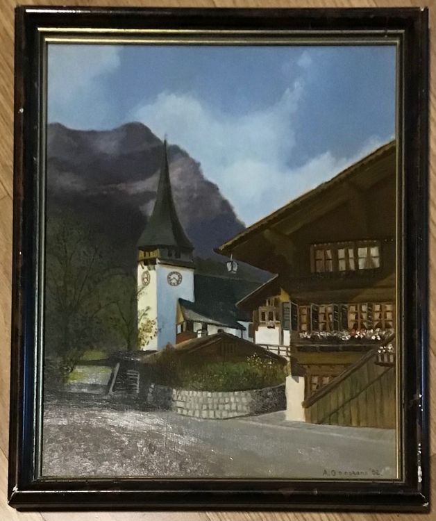 A. GOOSSENS Kirchen Ansicht Gemälde | Kaufen auf Ricardo
