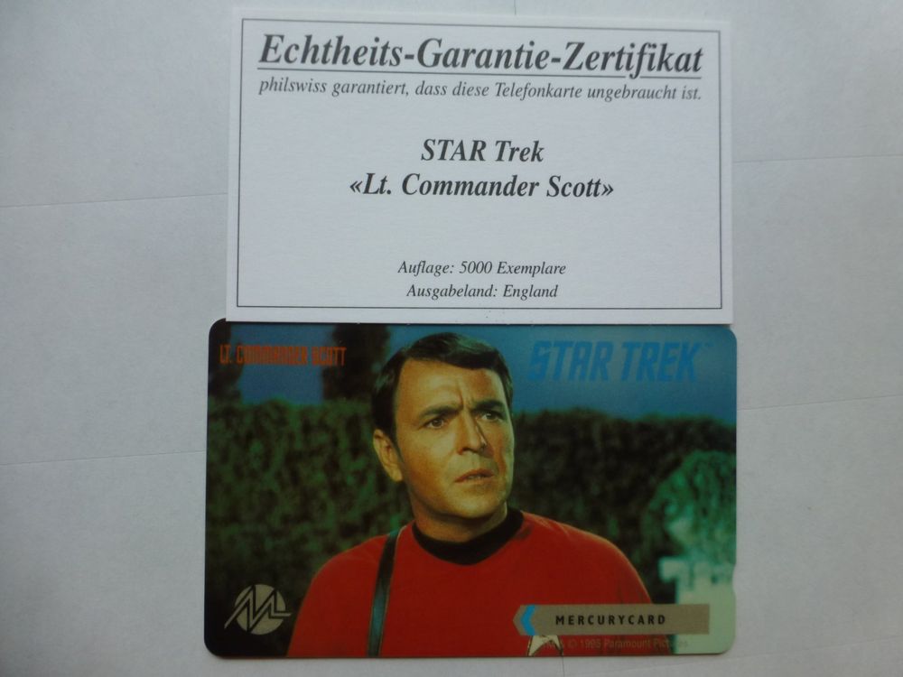 STAR TREK Taxcard Lt. Commander Scott (Neu (gemäss Beschreibung)) in ...