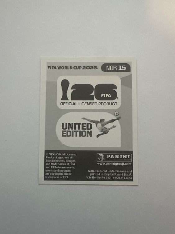 Panini FIFA WM 2026 Sticker - NOR 15 Haaland (Gebraucht) in Sulz AG für ...