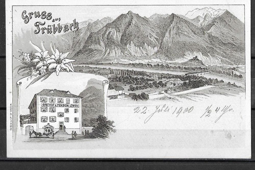 SG Gruss aus Trübbach 1900 (Litho) mit Gasthof Löwen | Kaufen auf Ricardo