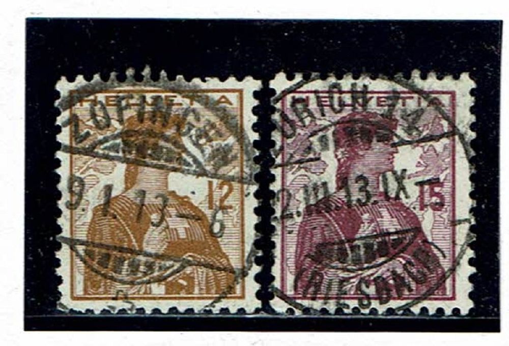 REID4/Helvetia 121+122 Vollstempel Zofingen+Zürich 11 (Gebraucht) in Neuchâtel für CHF 3 – mit ...