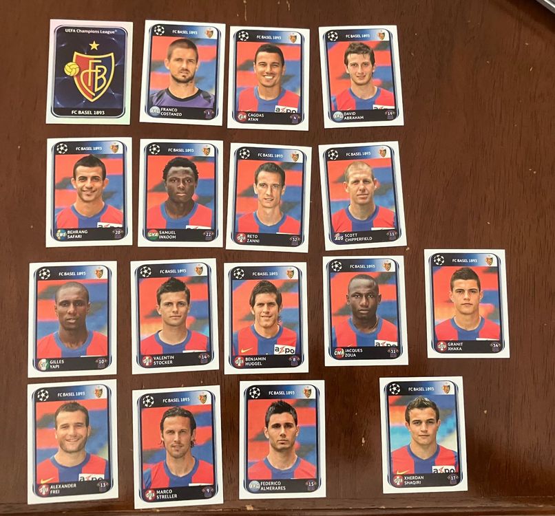Panini CL 2010-11 FC Basel Komplett Set 17x Stickers | Kaufen auf Ricardo