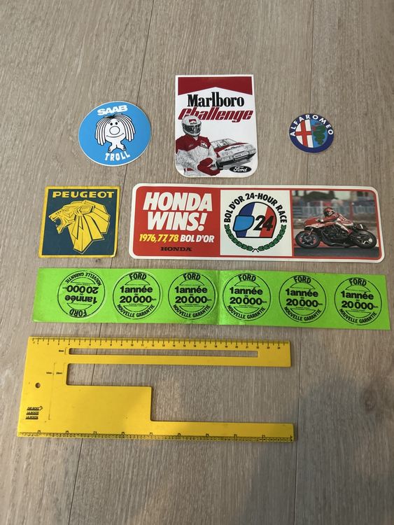 Lot 6 Autocollants Vintage Honda Peugeot Ford Alfa Saab (Gebraucht) in ...