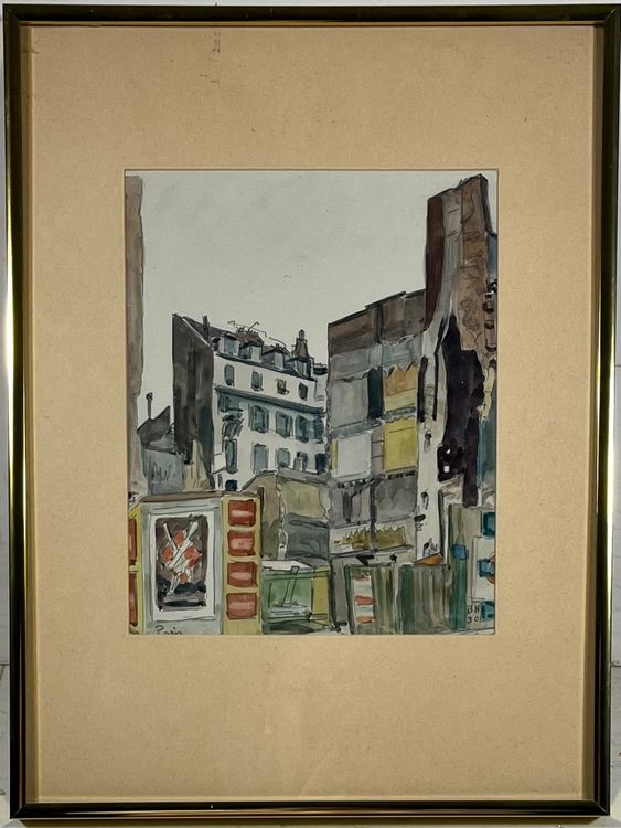 Bruno Hesse (1905-1999) Aquarell mit Handgeschriebene Brief (Gebraucht ...