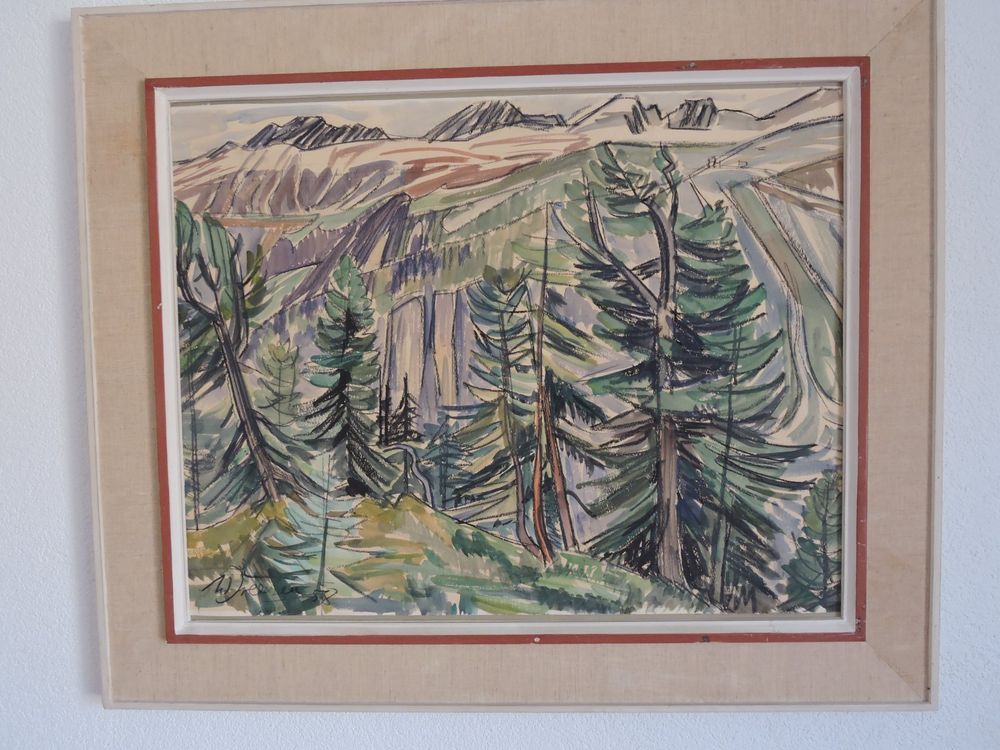 Aquarell Landschaftsbild Wald | Kaufen auf Ricardo