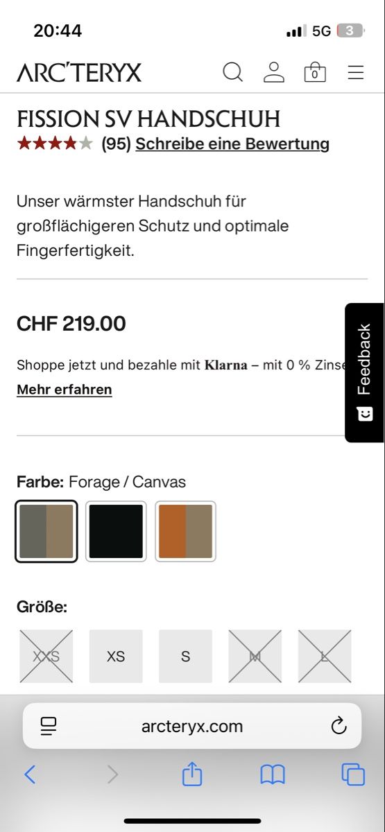 Arcteryx Fission SV Handschuhe, Gloves (Neu (gemäss Beschreibung)) in ...