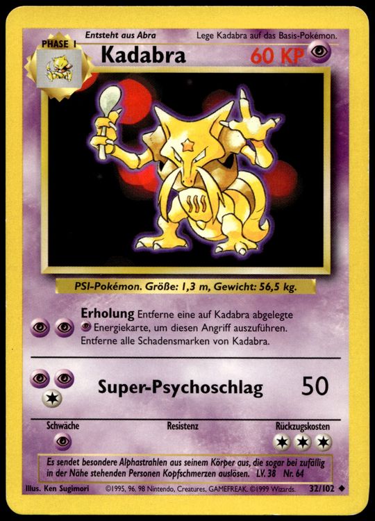 Kadabra 32/102 Pokémon Base Set ab 1.- (Gebraucht) in Uster für CHF 1 ...